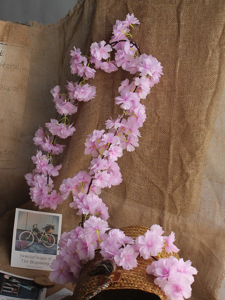 EG-A249 180cm Artificial Flowers Cherry Blossom Sakura Garland Wedding ...