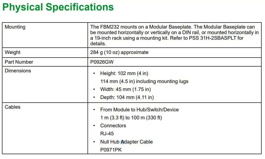 Field Device System Integrator (fdsi) Module Foxboro Fbm232 P0926gw ...