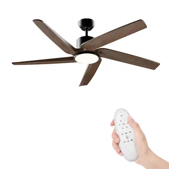 52 Inch 5 Blades Modern Remote Control Reversible Ceiling Fan With ...