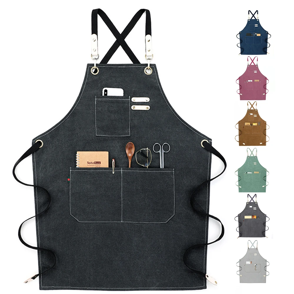 Durable and Stylish Adjustable Buckle Black Kitchen Apron