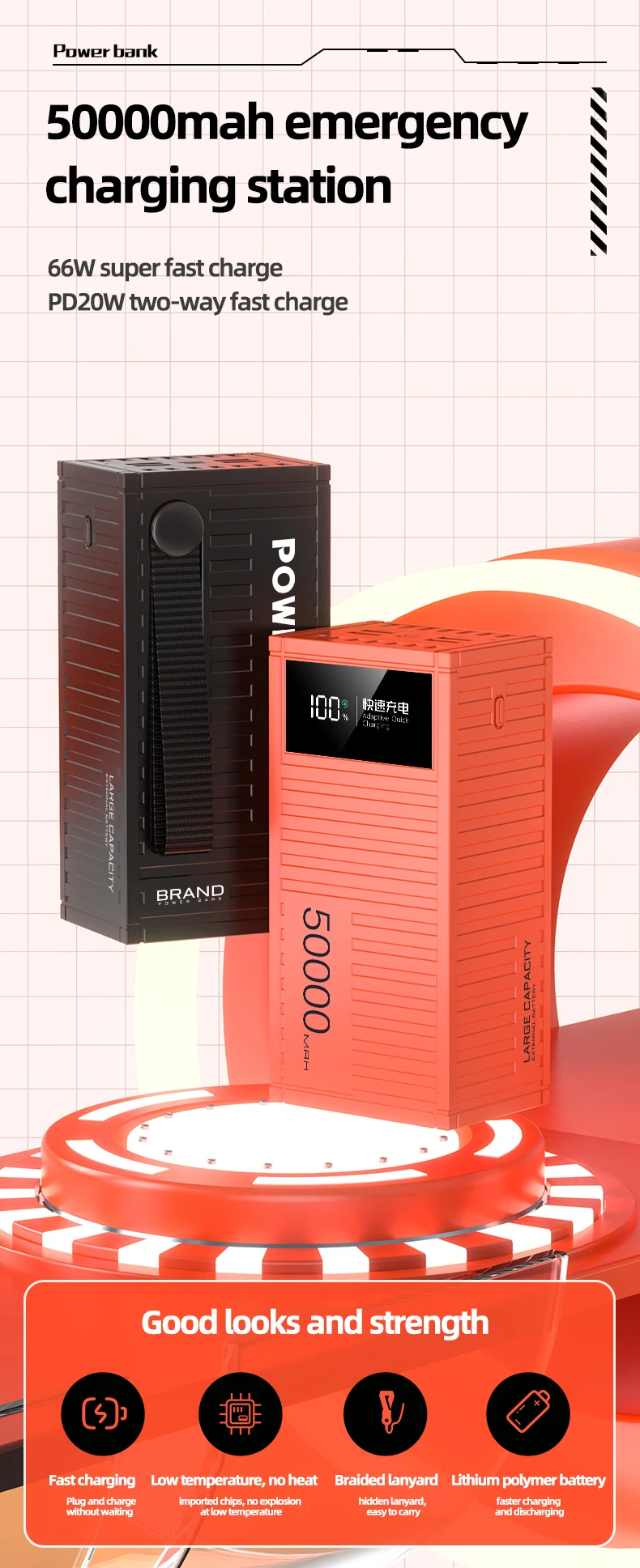 Stw Wholesale Portable Mini Container 50000mah Power Bank