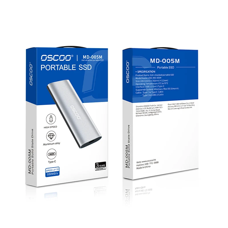Oscoo External Hard Drive External Ssd 1tb Hard Disk Memory 512gb Pssd ...