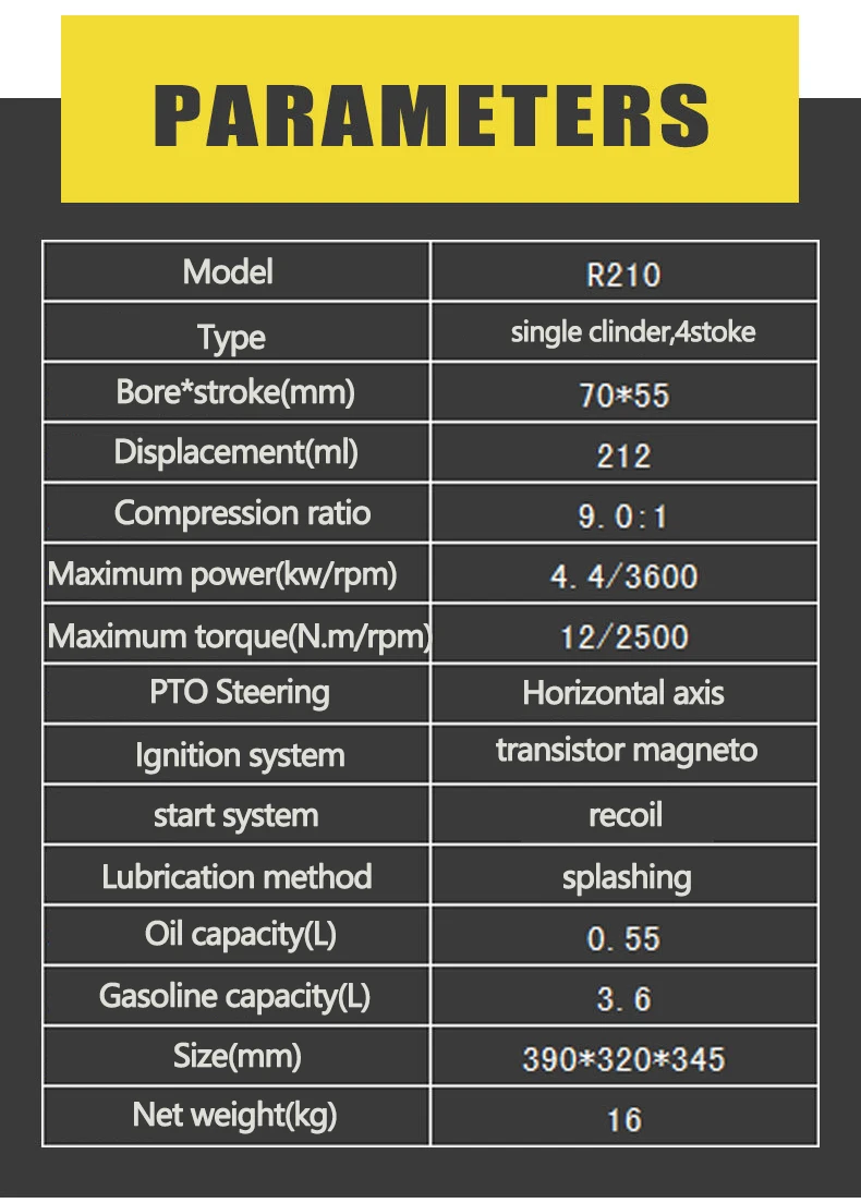 Rato R210 Gasoline 7hp Engine - High Rigidity & Power