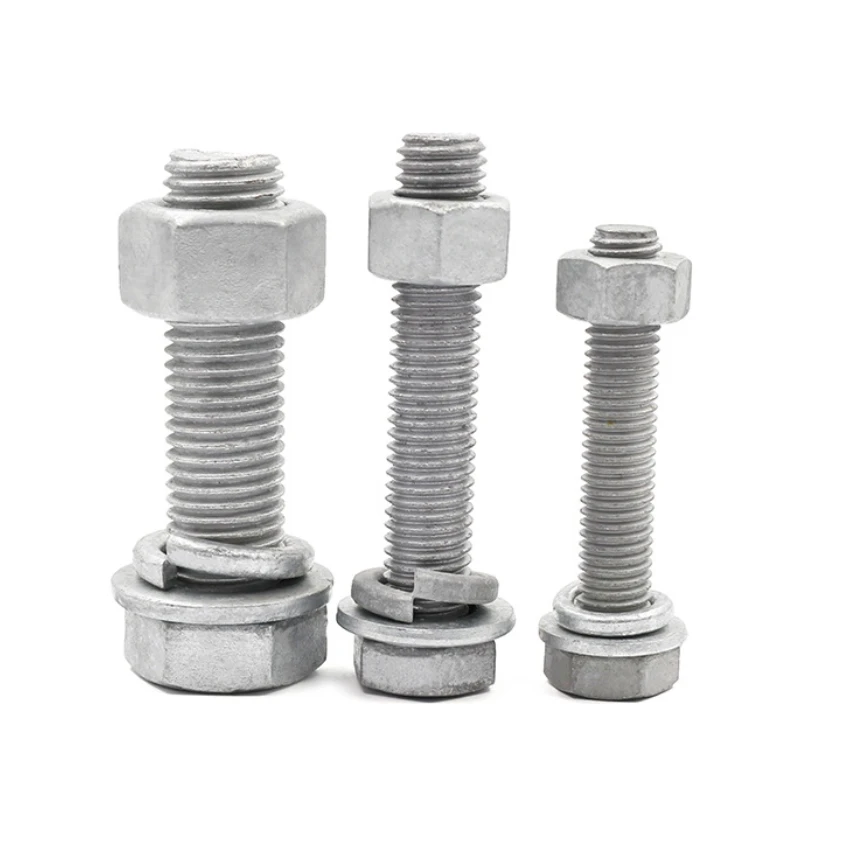 Hdg Hex Boltgalvanized Hexagonal Hot Dip Hex Bolt And Nut And Washer For Automobile Industry Oem ...