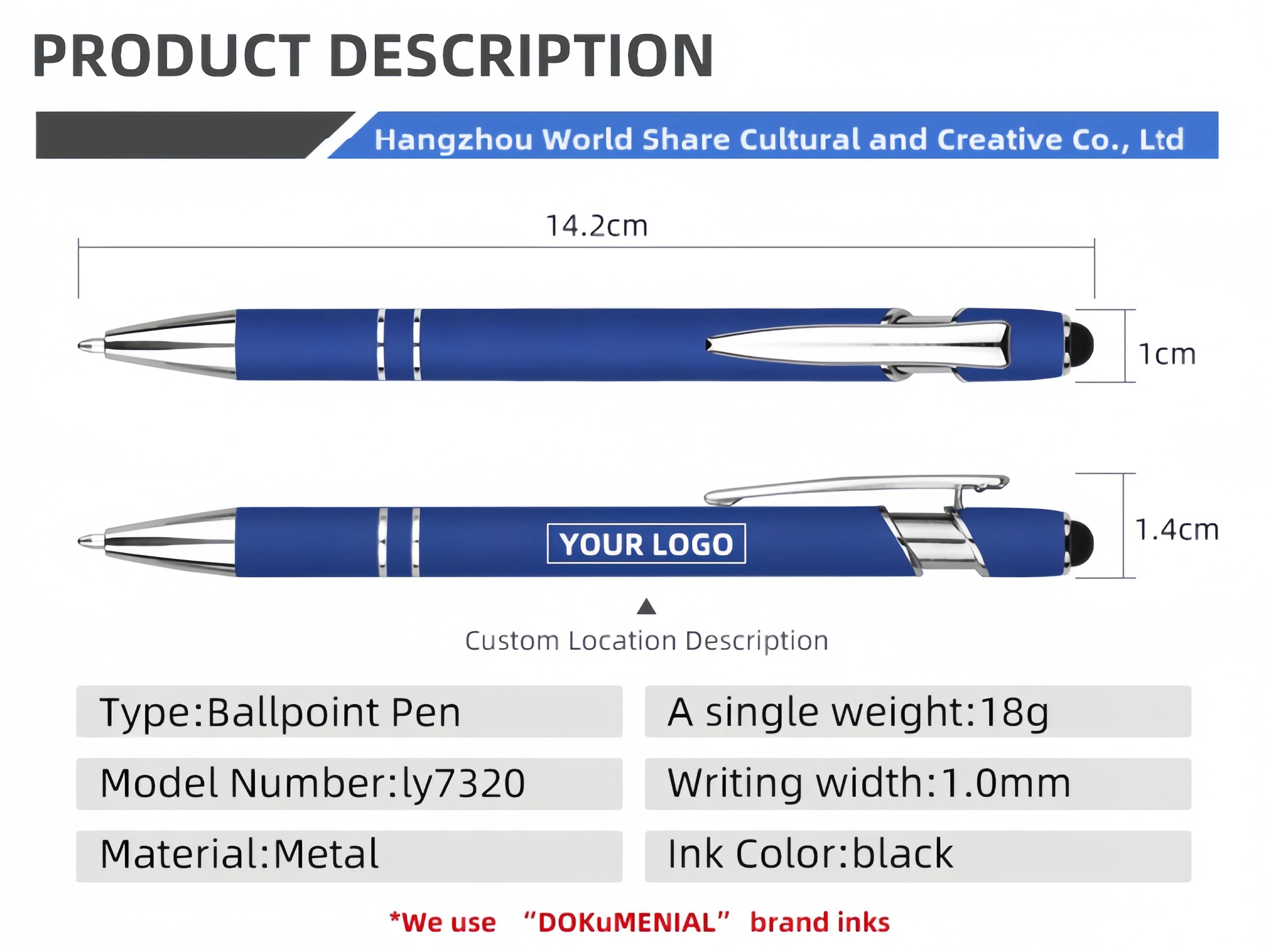 Best Selling Custom Cheap Promotion Ballpoint Pen Gift Item