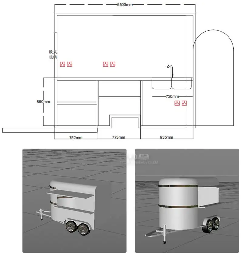 Custom Vintage Taco Street Food Van Cart Fast BBQ Trailers Mobile Food ...