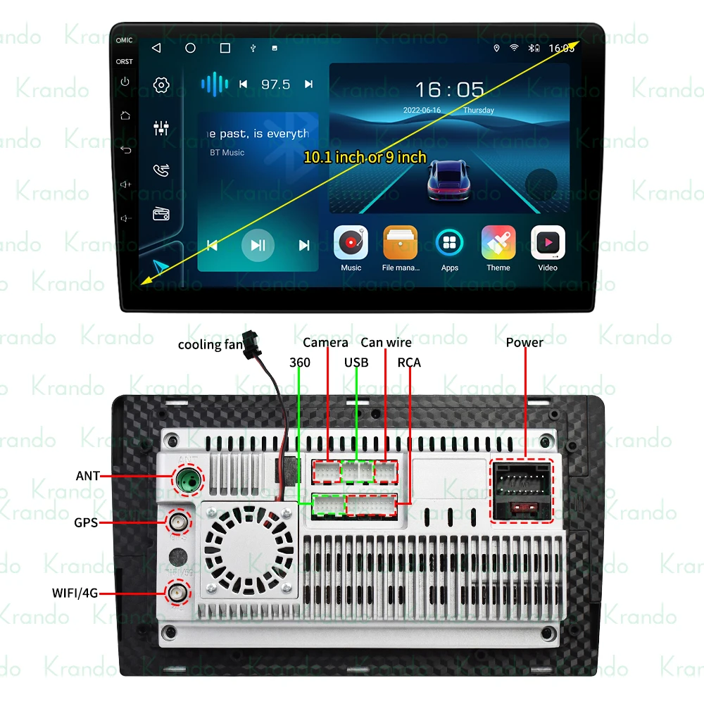 Krando 9 Inch Ts7 Full Touch Car Auto Radio Multimedia Head Unit Android Player Navigation Gps ...