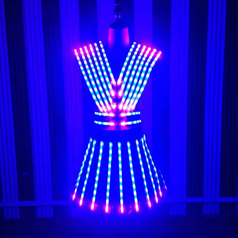 New Led Light Up Dance Costume Full Color Performance Wear Club ...