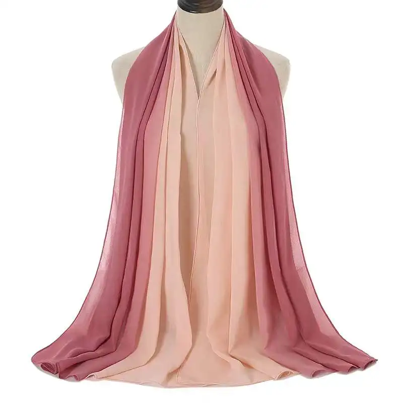 180*70cm Islam Shawl Stylish Ethnic Scarves & Shawls Gradient Georgette ...