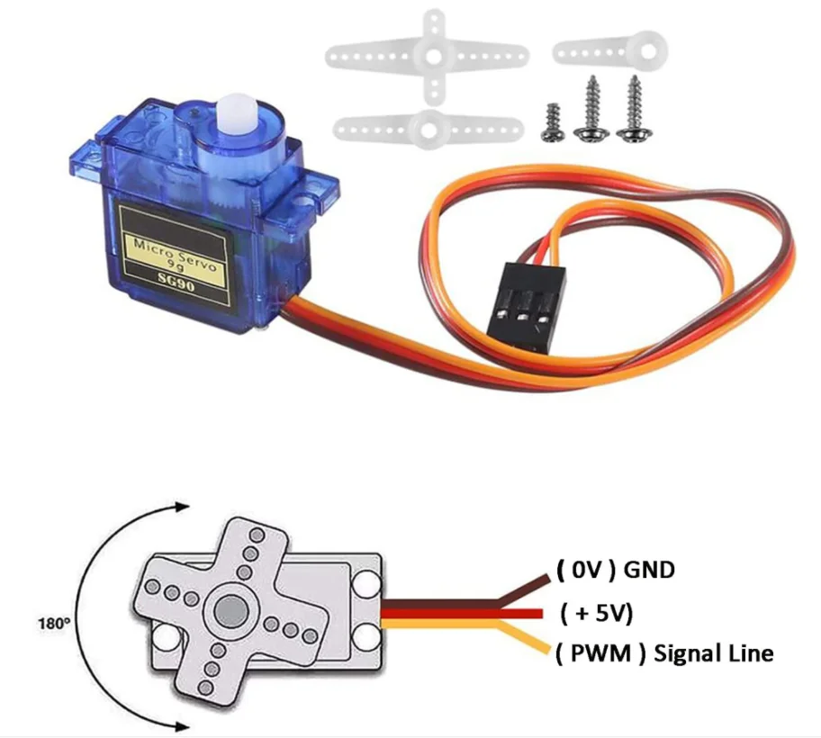 SG90 Mini Servo Motor - 1.6kg/cm Torque for RC Vehicles
