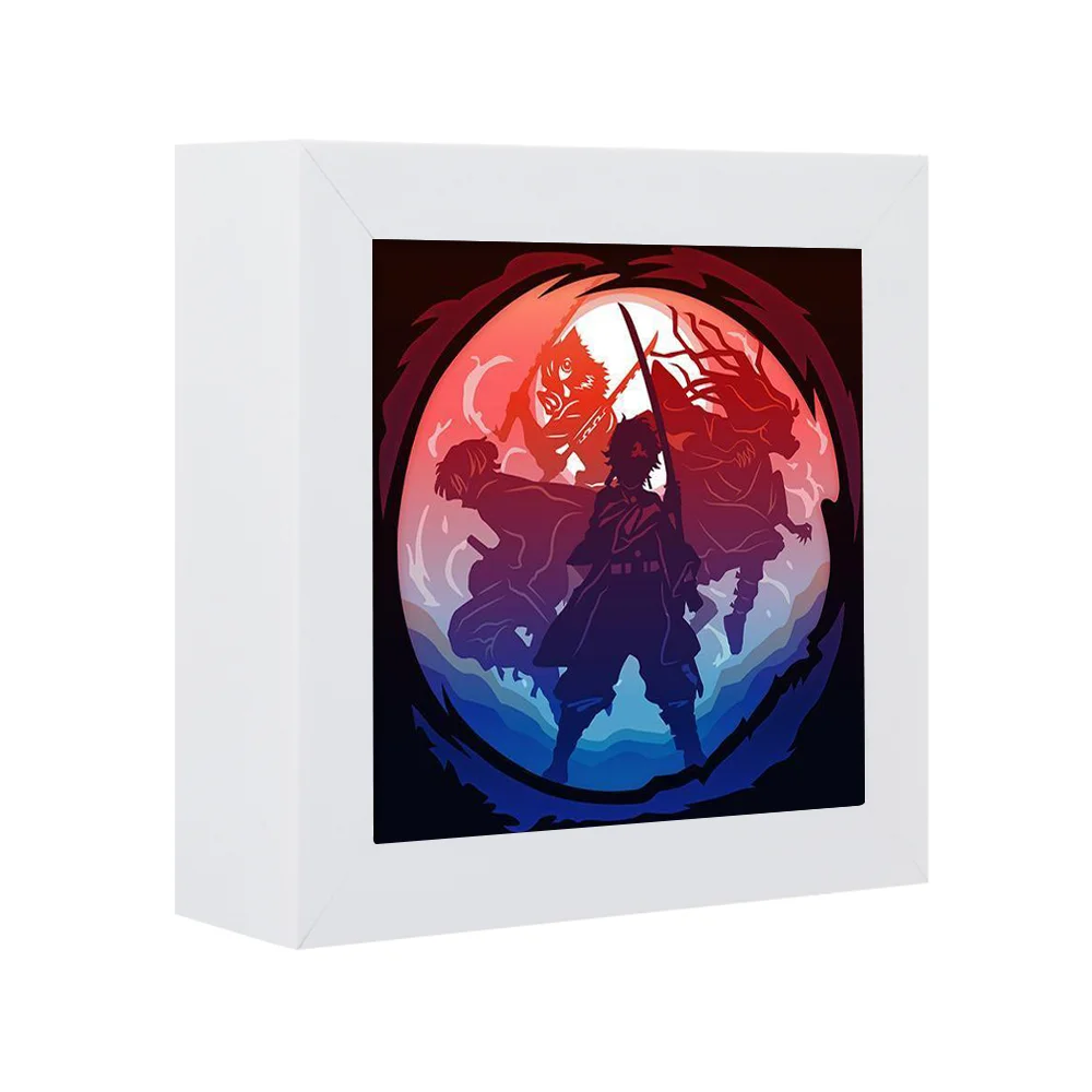Comic Katana Demon Slayer Led Night Light Other Frame Picture Shadow ...