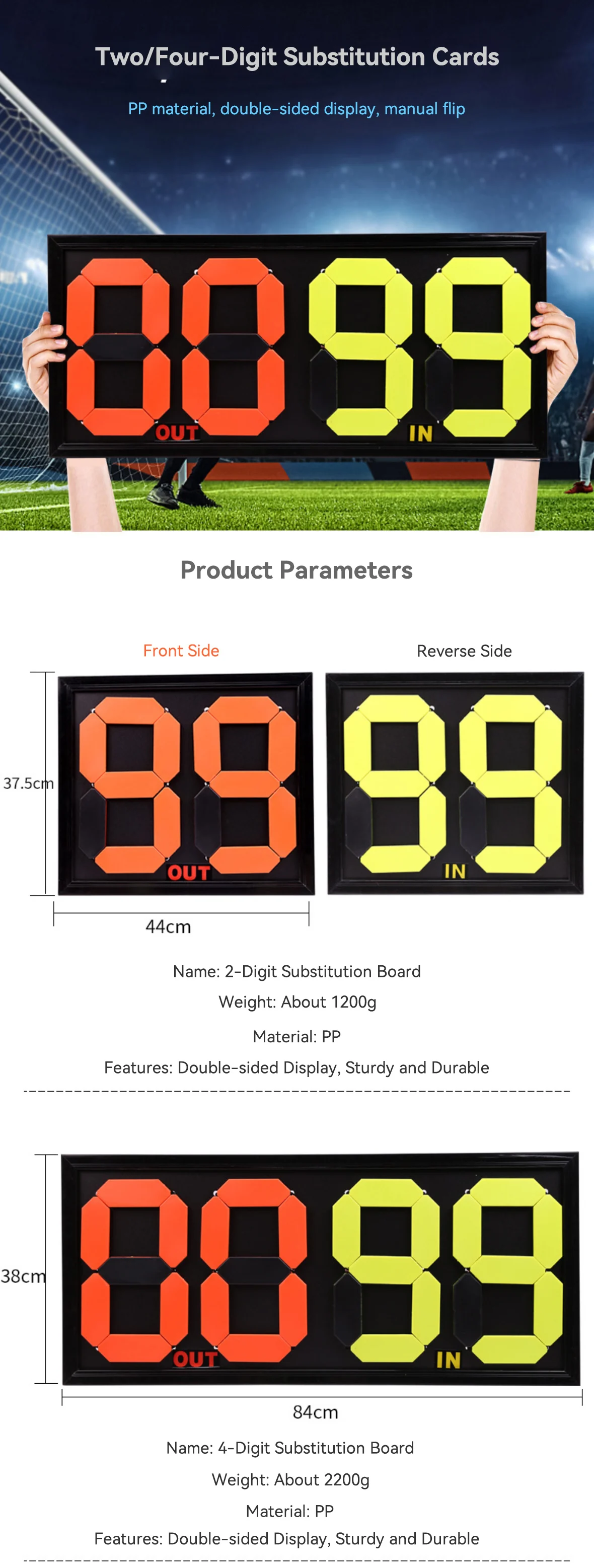 Durable Digital Soccer Game Scoreboard & Substitution Board - OEM Available