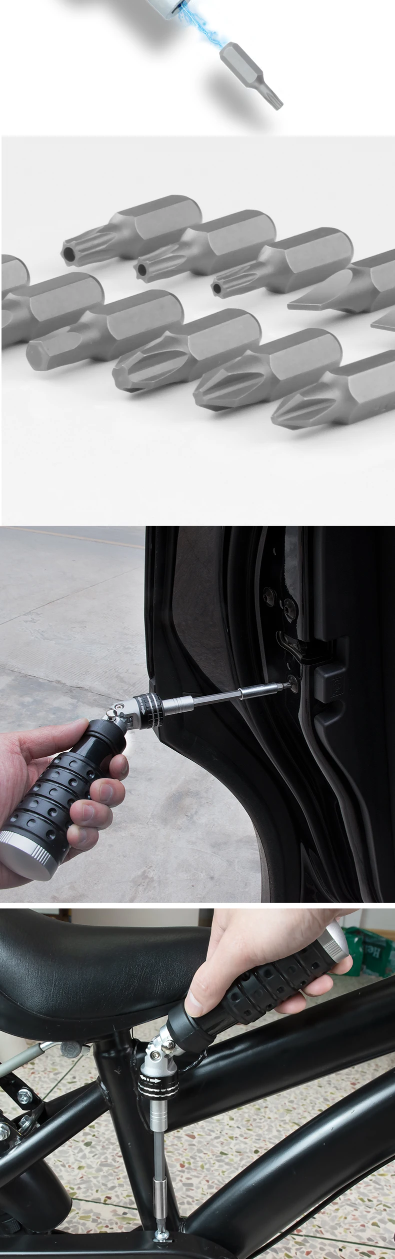 12 In 1 Ratchet Screwdriver Set Interchangeable Multi Bit Multi Angle ...