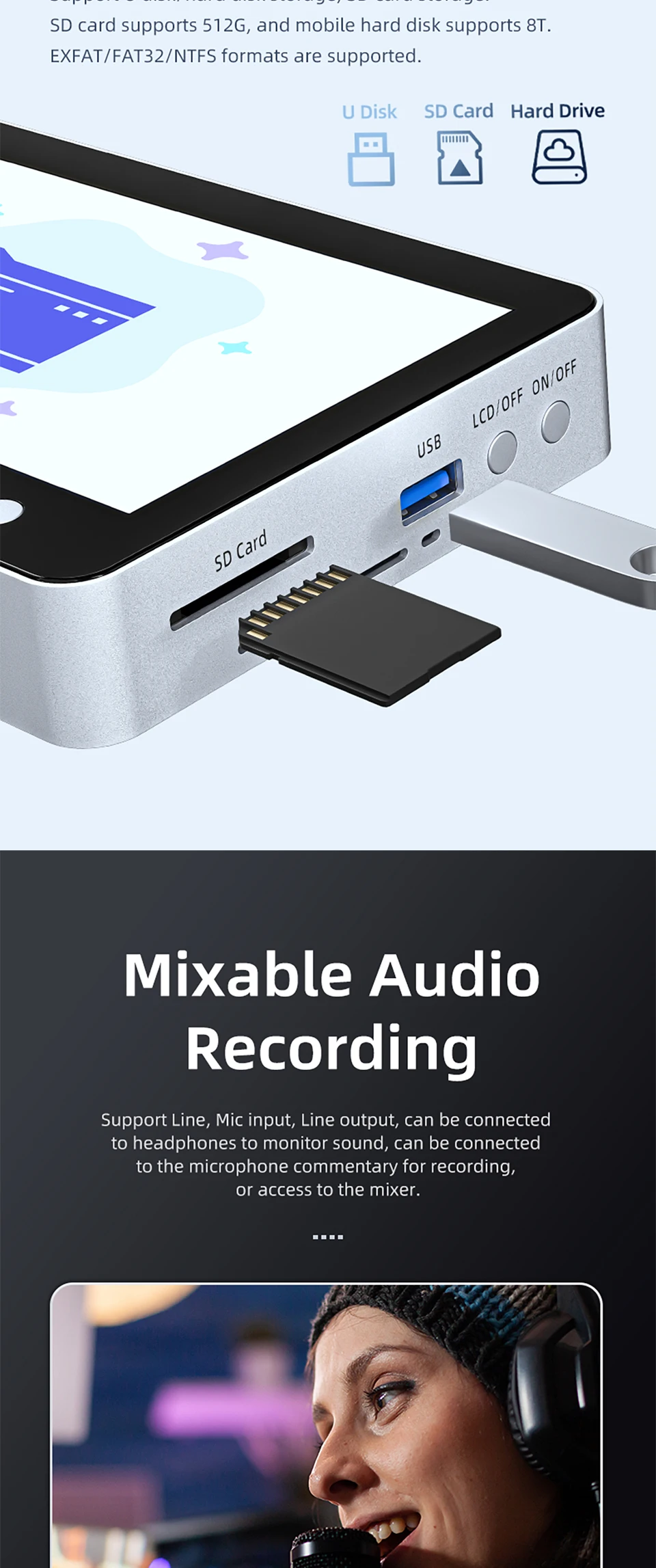 Unisheen UR550 Video Recorder - 4K Capture & Switchable Interfaces