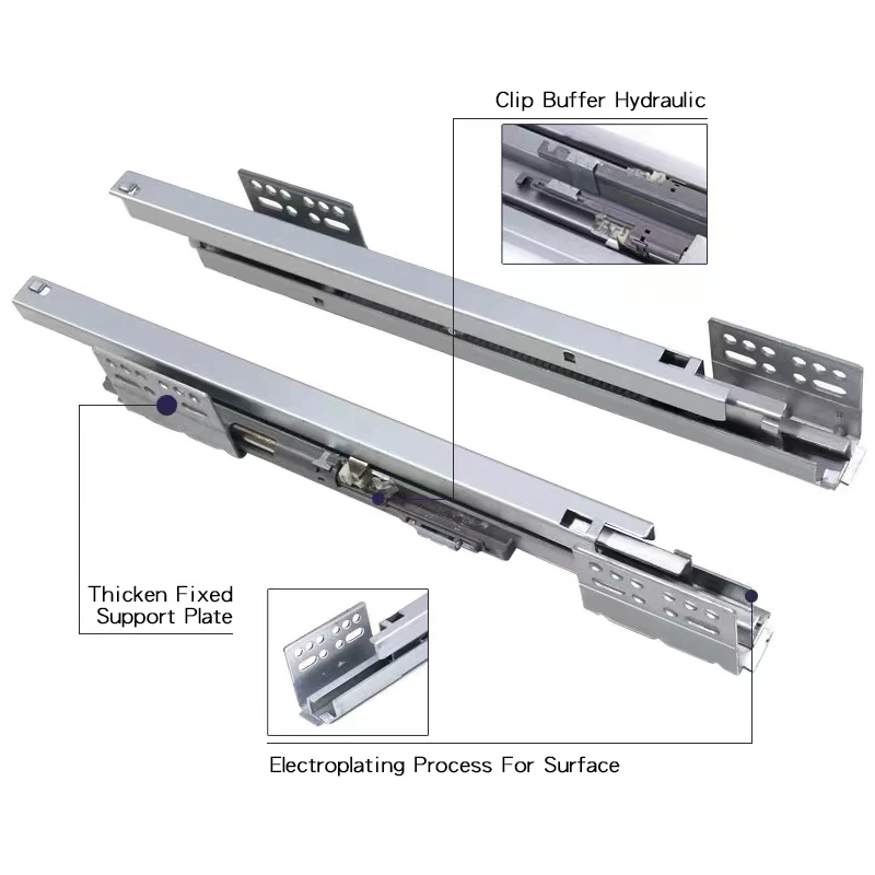 New Luxury Kitchen Slim Drawer Slide Box Full Extension Soft Closing ...