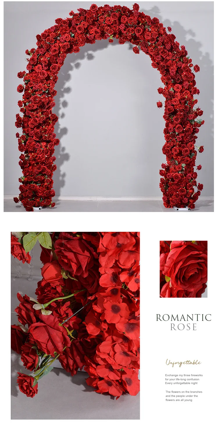 Customized Red Rose Arch for Wedding - Artificial Flowers