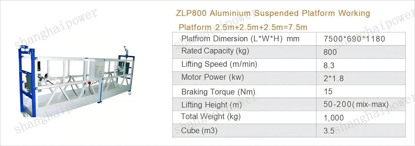 ZLP800 Electric Gondola - Safe and Efficient Suspended Platform