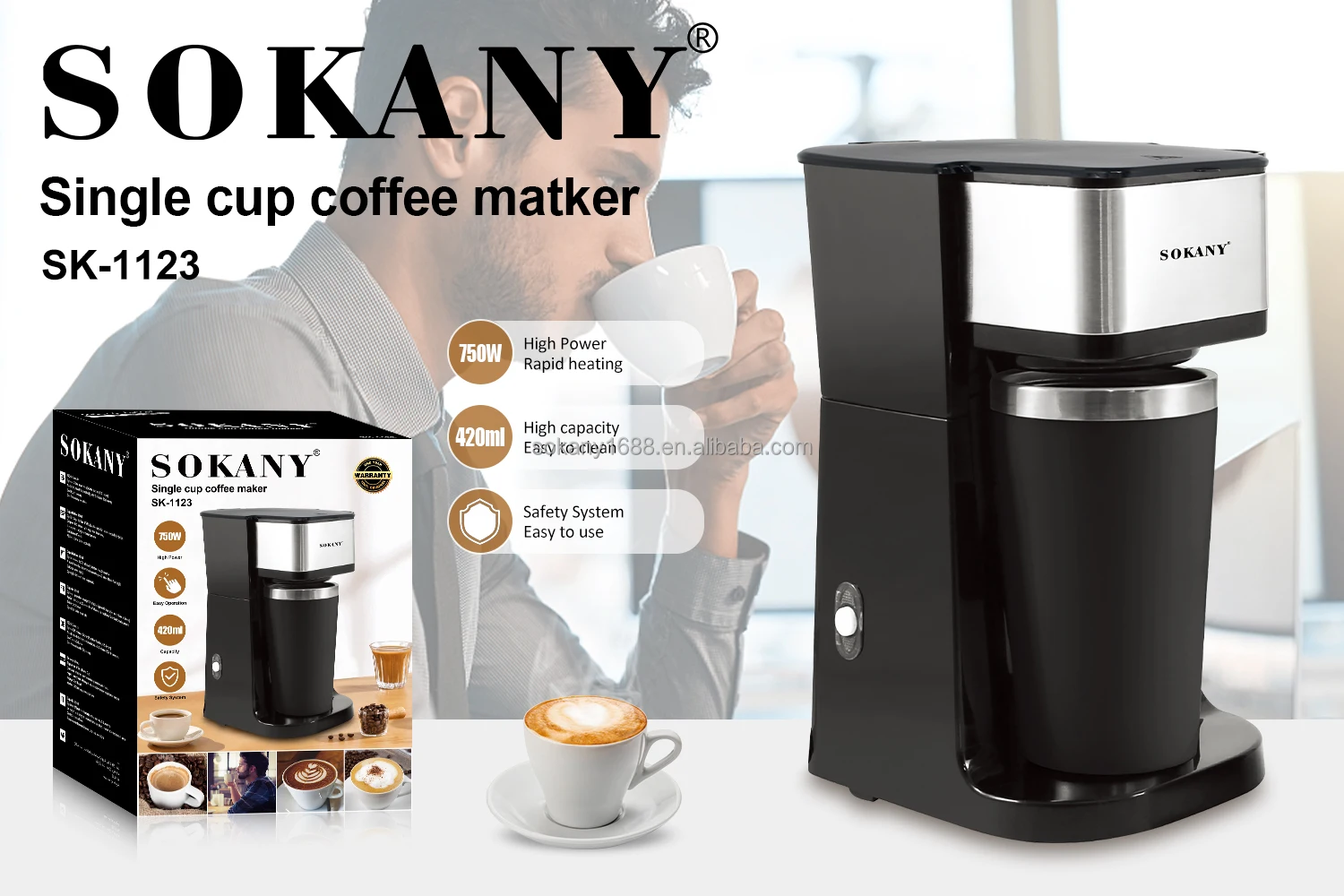 Sokany Espresso Coffee Machine Small Espresso Turkish Electric Coffee Maker - Buy Sokany ...