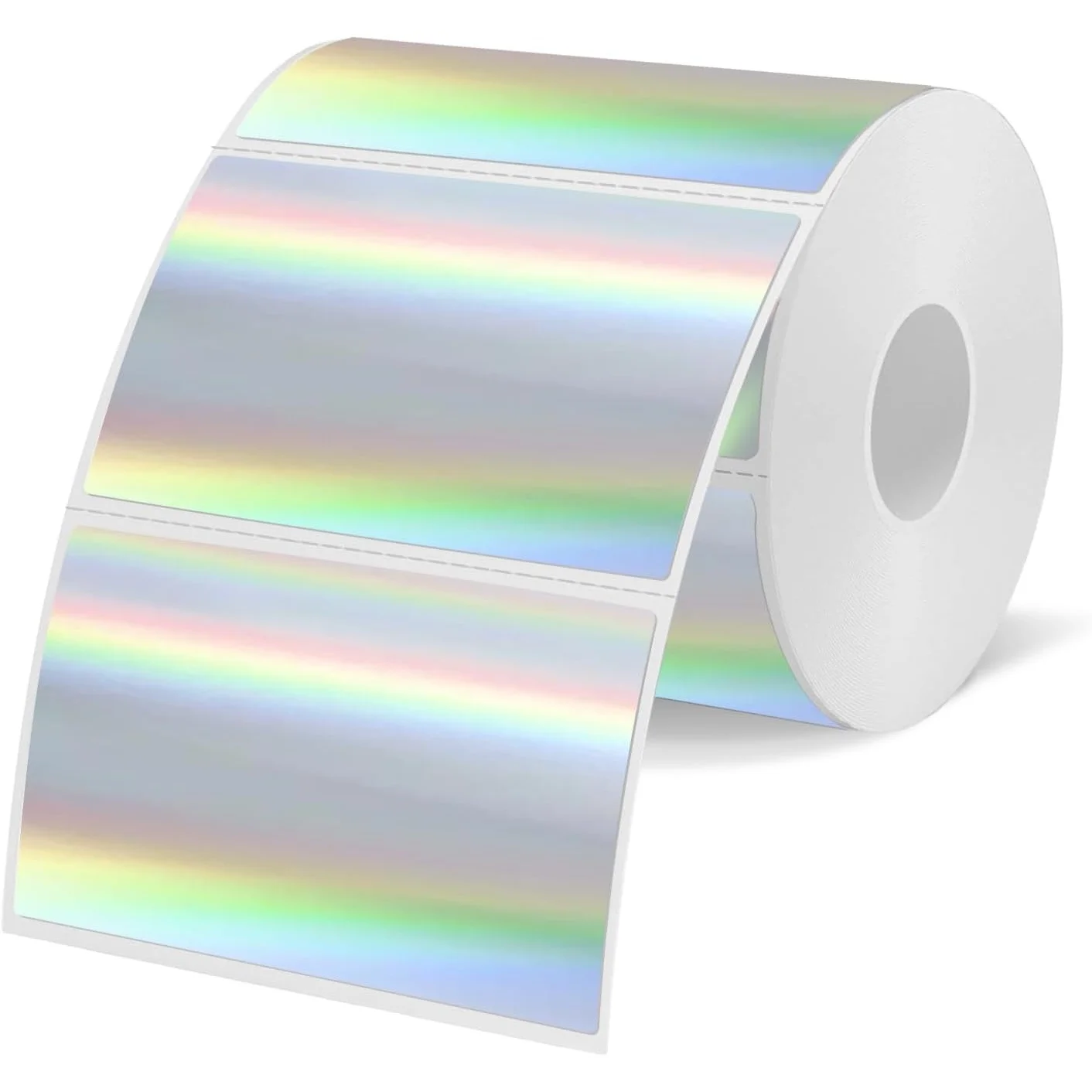Holographic Thermal Sticker Labels 3x2 Inch Rainbow Glitter Silver ...