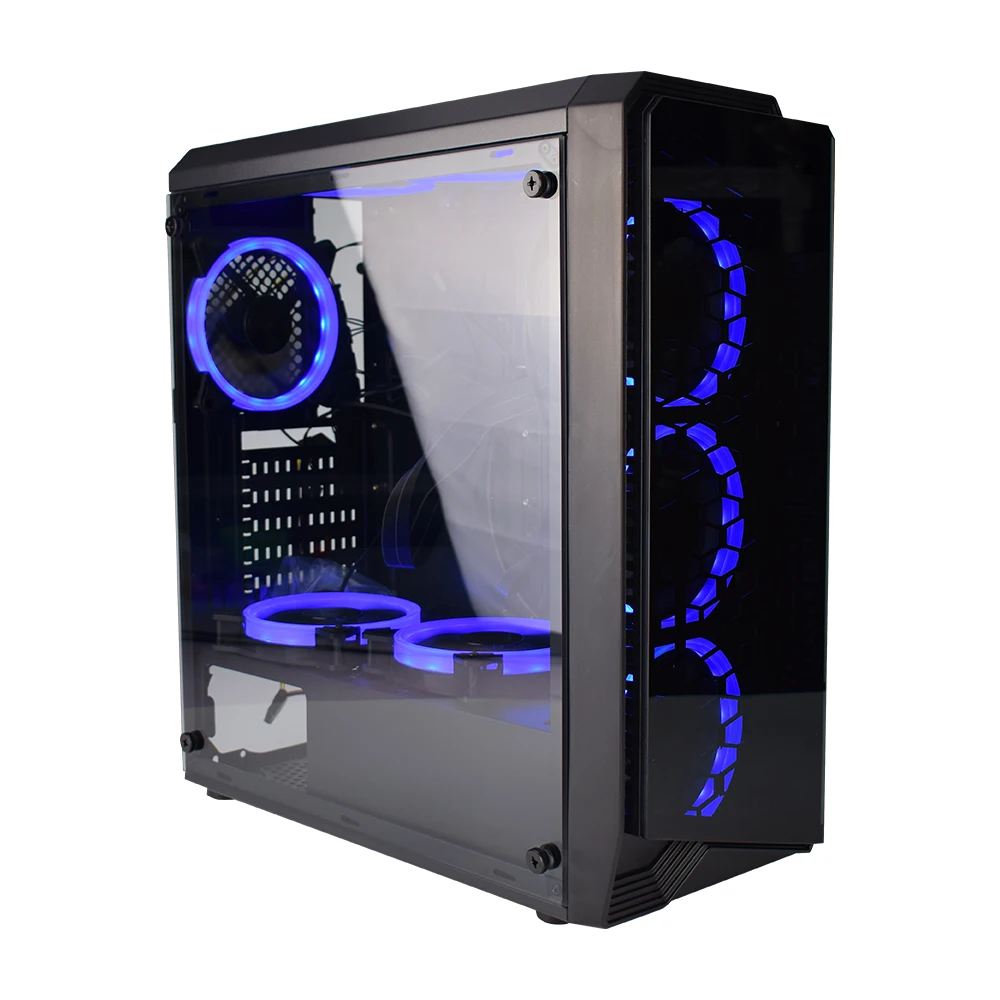 Hot Sale Transparent Led Rgb Fan Gaming Computer Case Tempered Glass ...