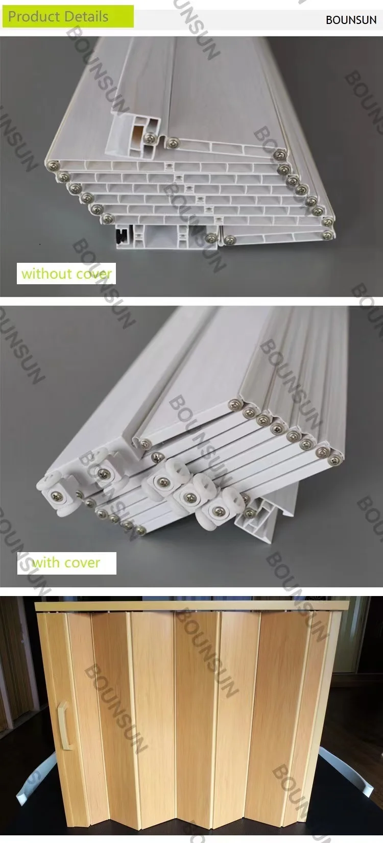 PVC Folding Door - Modern Plastic Accordion Door for Interior Use, Push ...