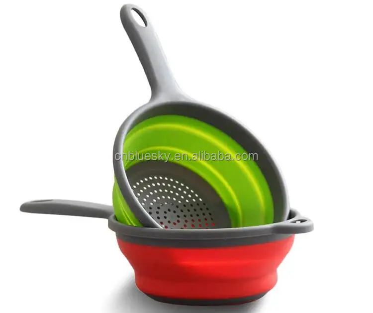 Foldable Silicone Pasta Strainer Colander With Handle - Buy Foldable Strainer Colander,Pasta ...