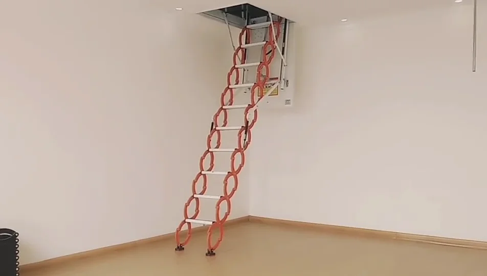 Hot Sale Electric Aluminum Telescopic Attic Ladder Auto Pull Down ...