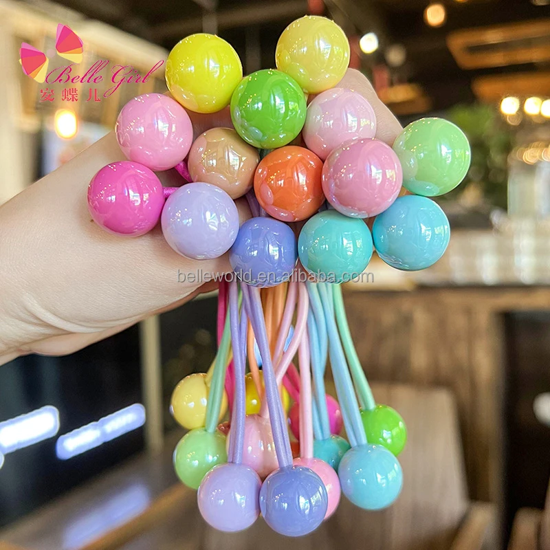 BELLEWORLD Knocker Ball Hair Ties 2pcs/set Candy Color Ponytail Holder ...