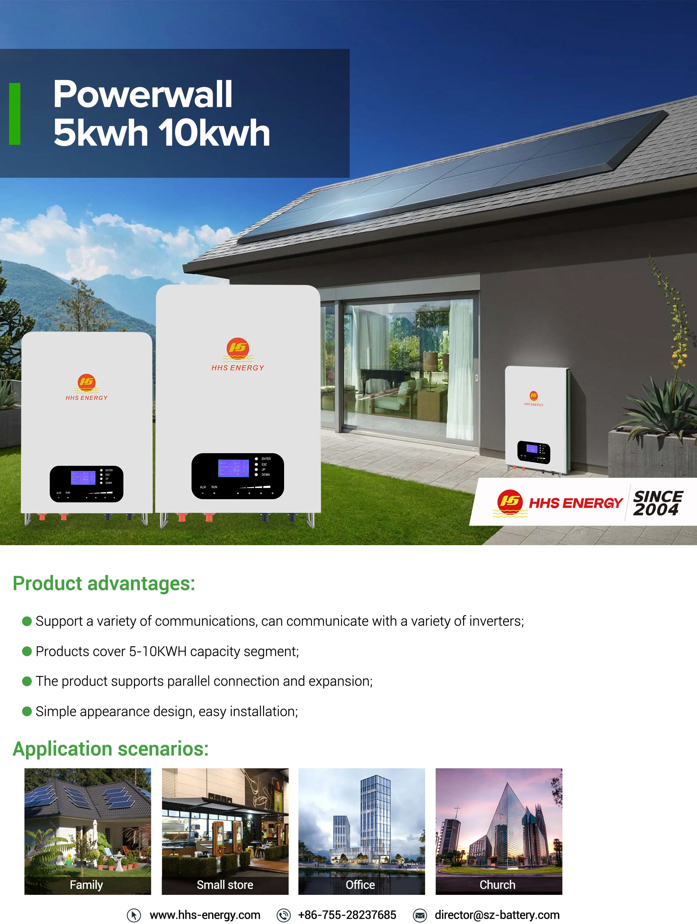 Hhs Lifepo4 Power Wall 10kwh 48v 200ah Lithium Battery 10kw Power Wall ...