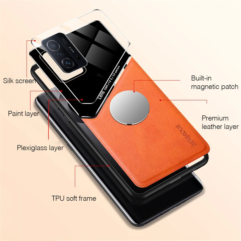 Xiomi Redmi Note 10 Pro Case 11t Pro Case Leather Texture Car Magnetic ...