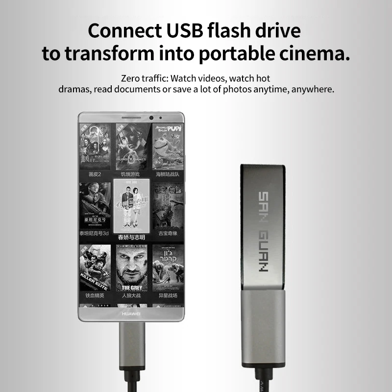 Flexible Usb3.0 Cable Otg Cable Adapter Type C To Usb3.0 Female ...