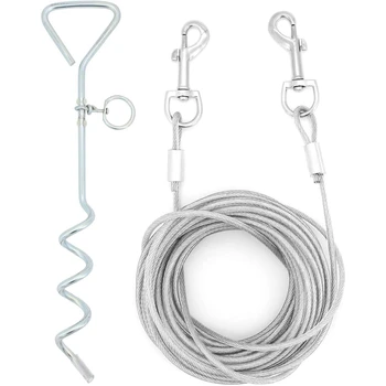 Leeao Double-headed Hook Steel Wire Dog Leash Leash Supporting Pets ...
