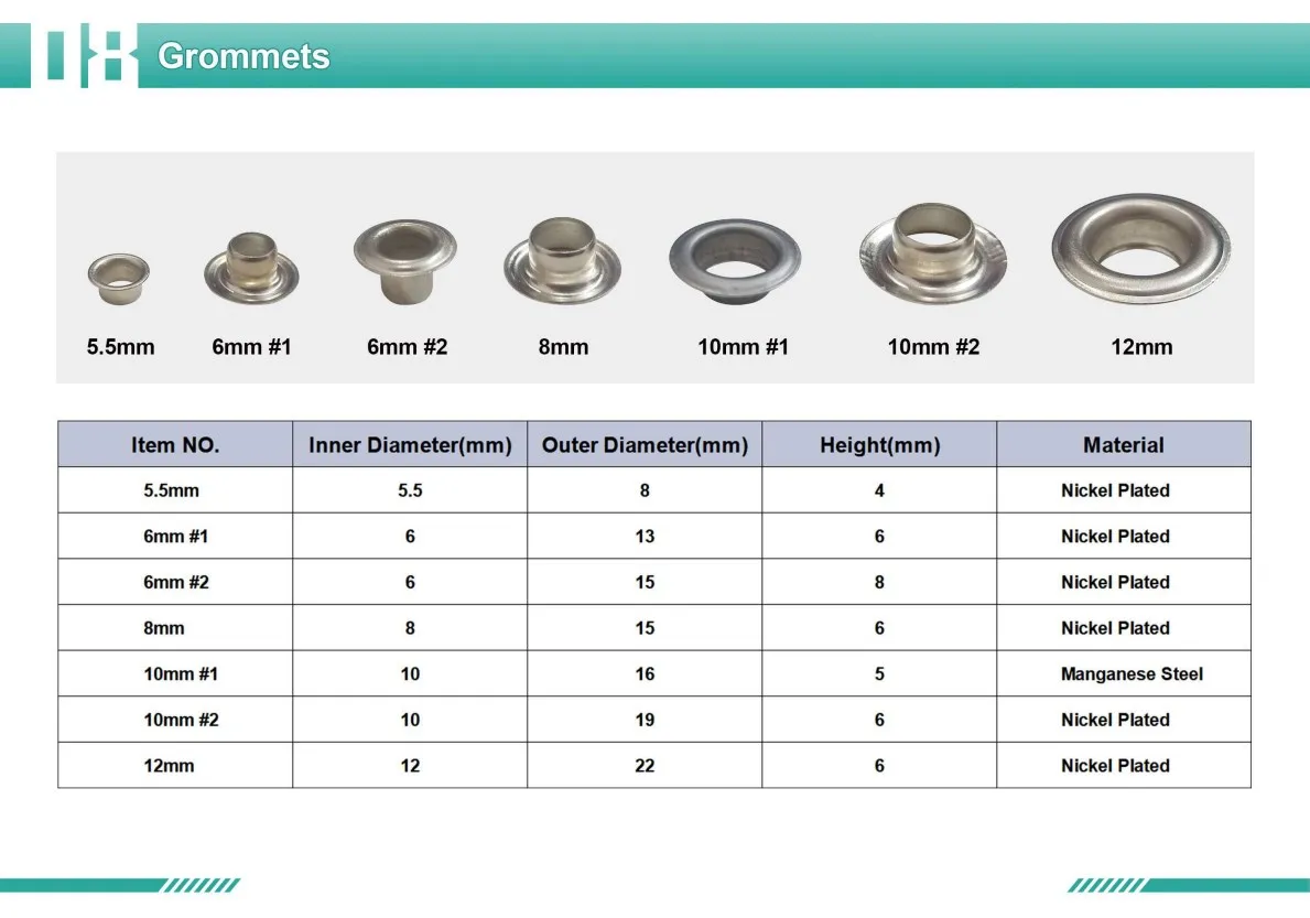 12mm 10mm 8mm 6mm 5.5mm Common Nickel Eyelets/holes/rings/grommets For ...