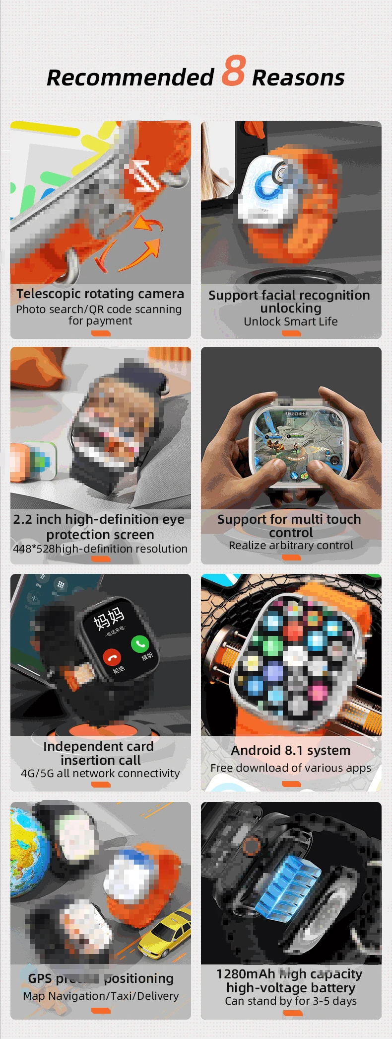 S9 Ultra Smart Watch Series 8 Rotatable Camera Sport Body Temperature ...