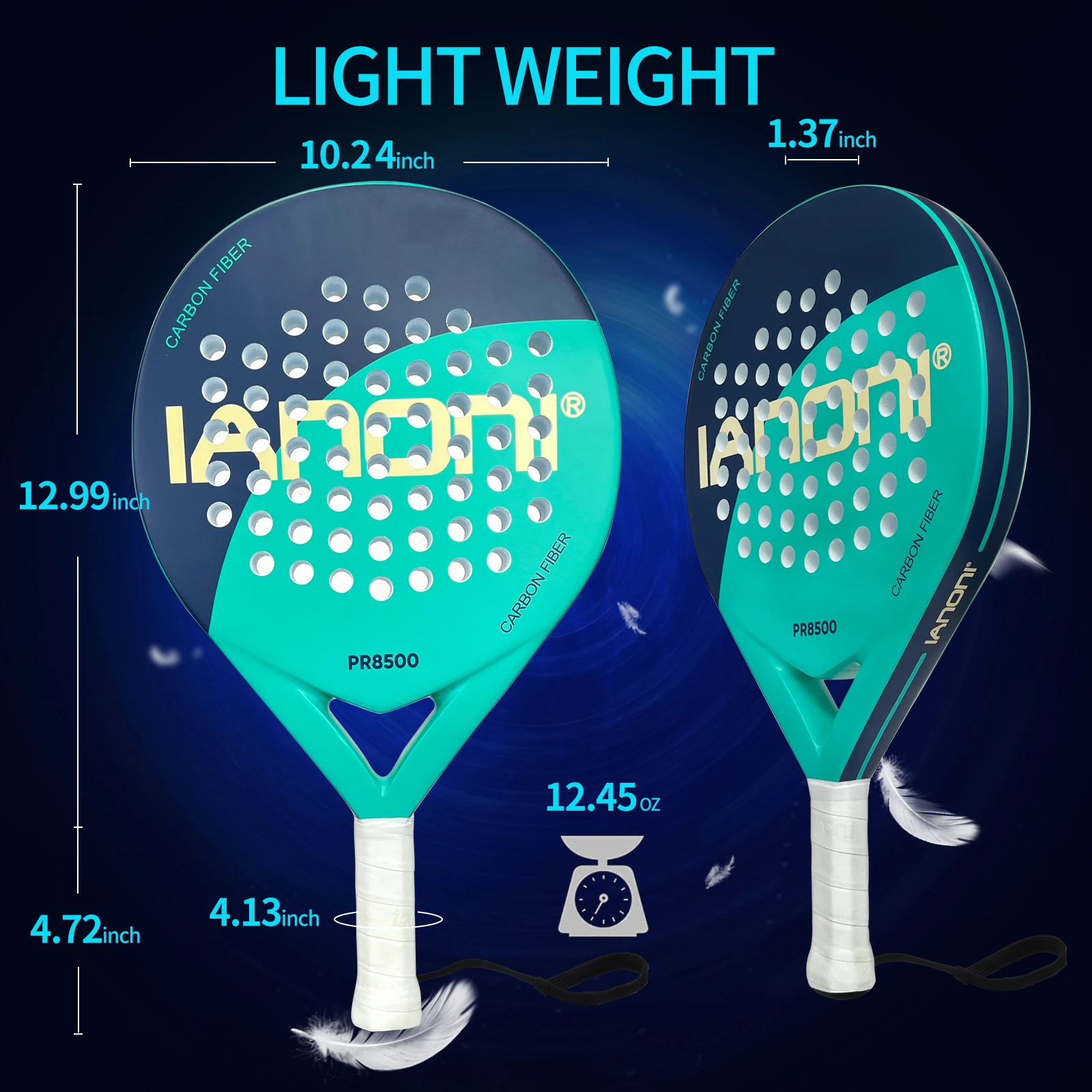 Custom 38mm Thickness Graphite Carbon Paddle Tennis Rackets