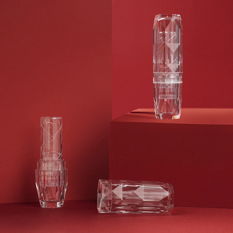 Alovey Empty Polygon Transparent Crystal Lipstick Container Supports ...