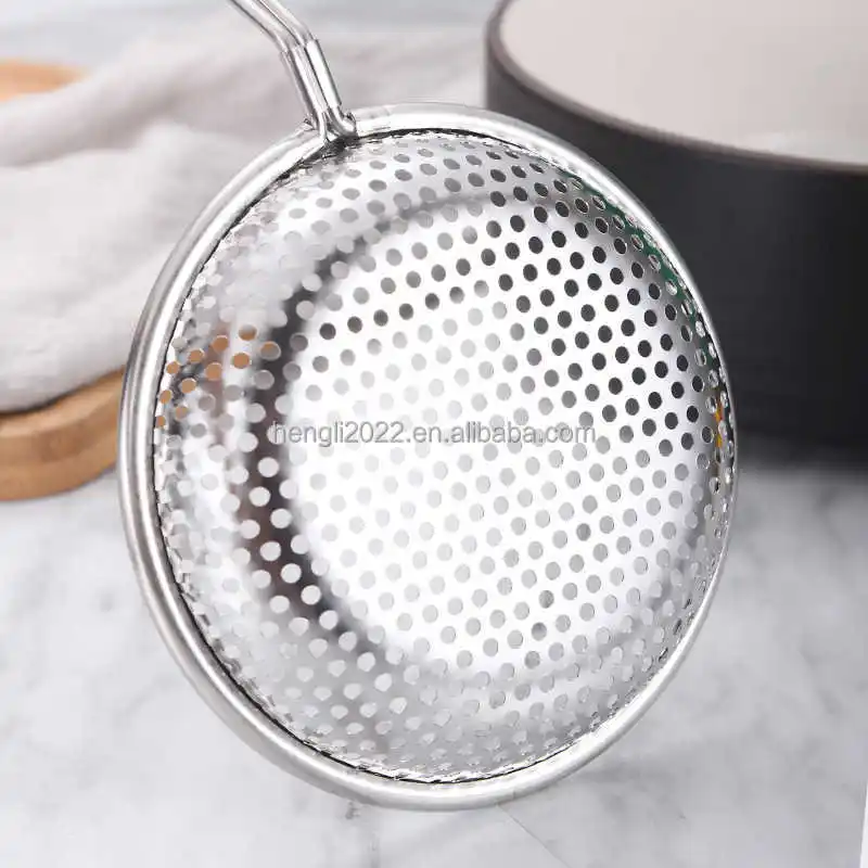 16cm Stainless Steel Perforated Leaky Spoon Deep Frying Thickened Mesh ...