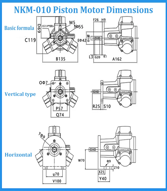 Spmeke Nkm-010-150 Small Piston Air Motor Three-cylinder Adjustable ...