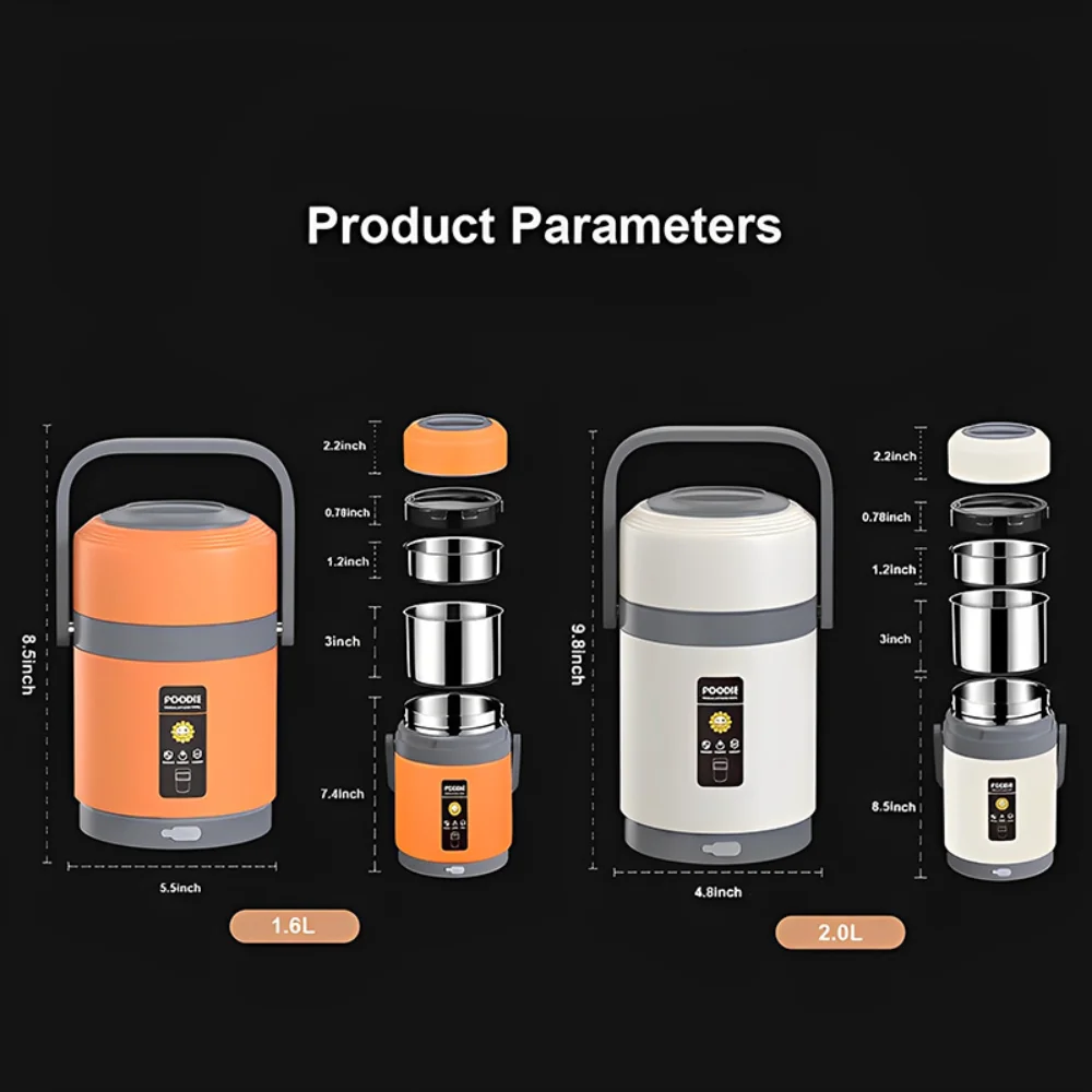 USB Electric Heating Lunch Box - Stainless Steel Bento