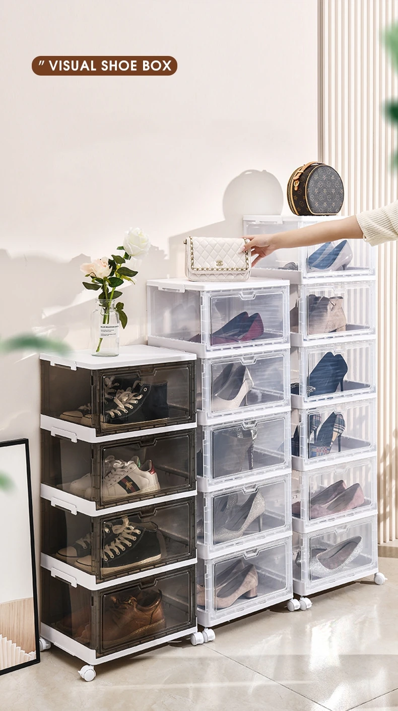Plastic Shoe Storage Foldable Transparent Shoe Box Wholesale Shoe ...