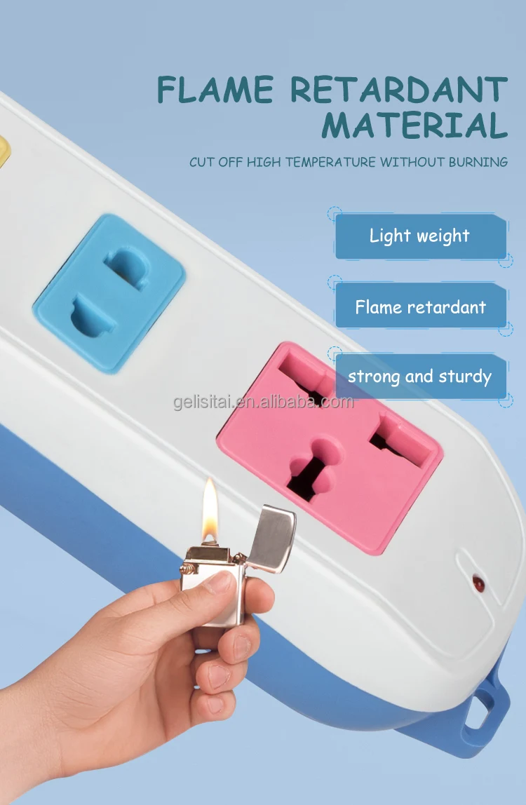 Factory Price 2m Colorful Universal Standard Extension For Home Socket ...