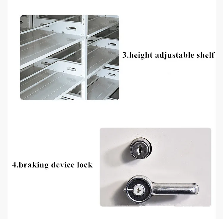 Movable Bookcase File Cabinet System For Bank Hospital Intelligent File ...