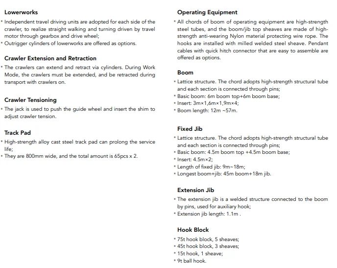 75 Ton Crawler Crane Load Chart - Reliable Lifting Solutions