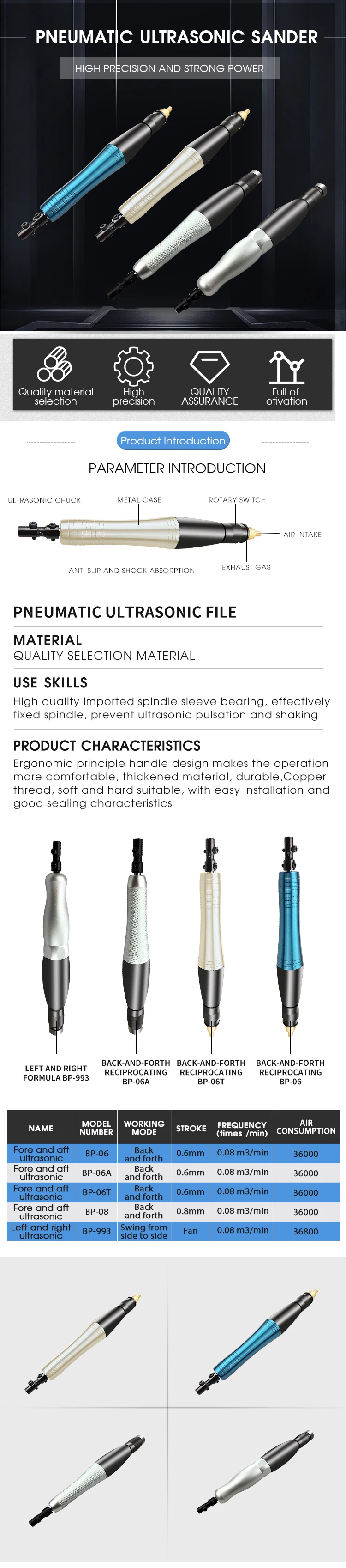 Pneumatic Ultrasonic Air File Pneumatic Reciprocating Sander Mold ...