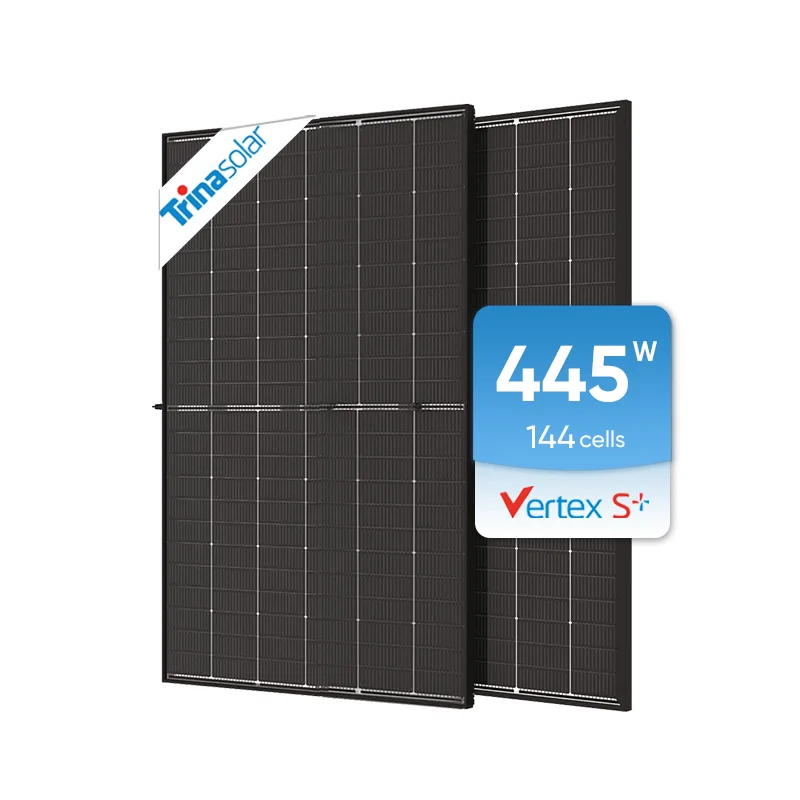 EU Stock Trina Bifacial Solar Panel Vertex S+ 425W 430W 435W 440W All Black PV Panels Dual Glass ...
