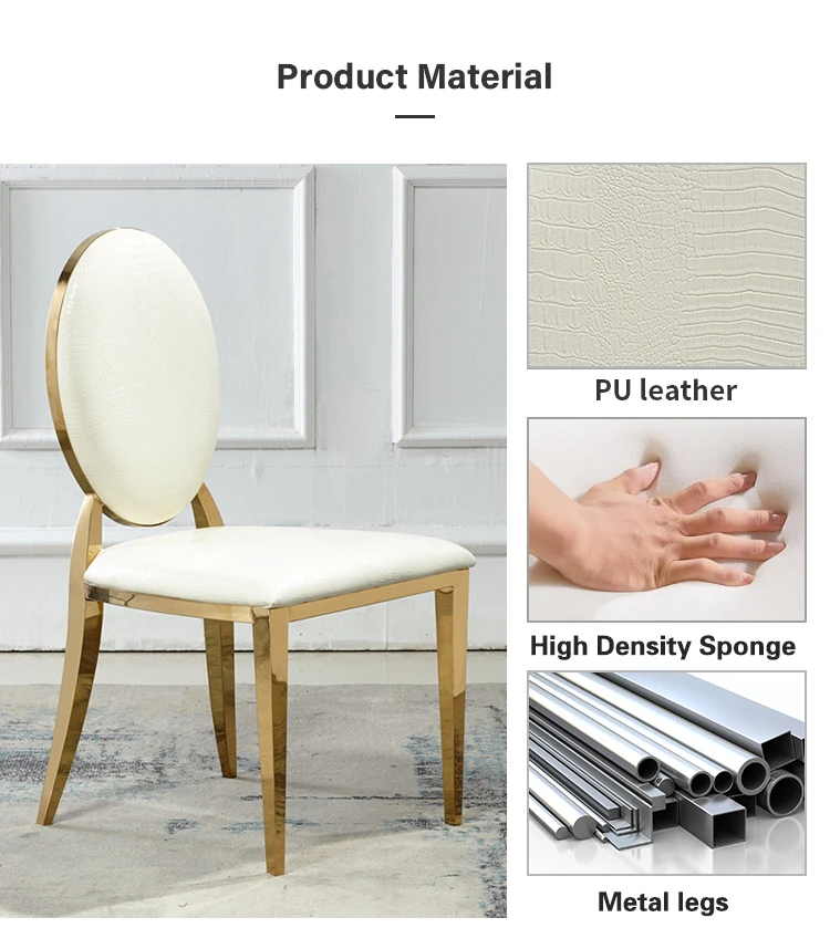 Wholesale Luxury Event Furniture Stackable Hotel Banquet Dining Chair Gold Stainless Steel ...