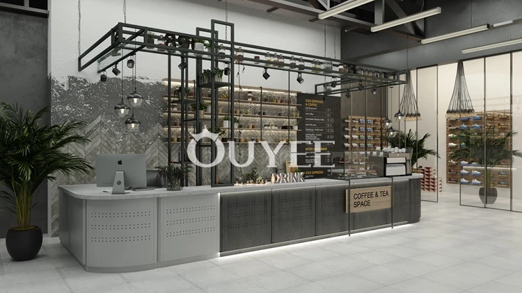 Customized Commercial Coffee Counters Furniture Modern Food / Coffee ...