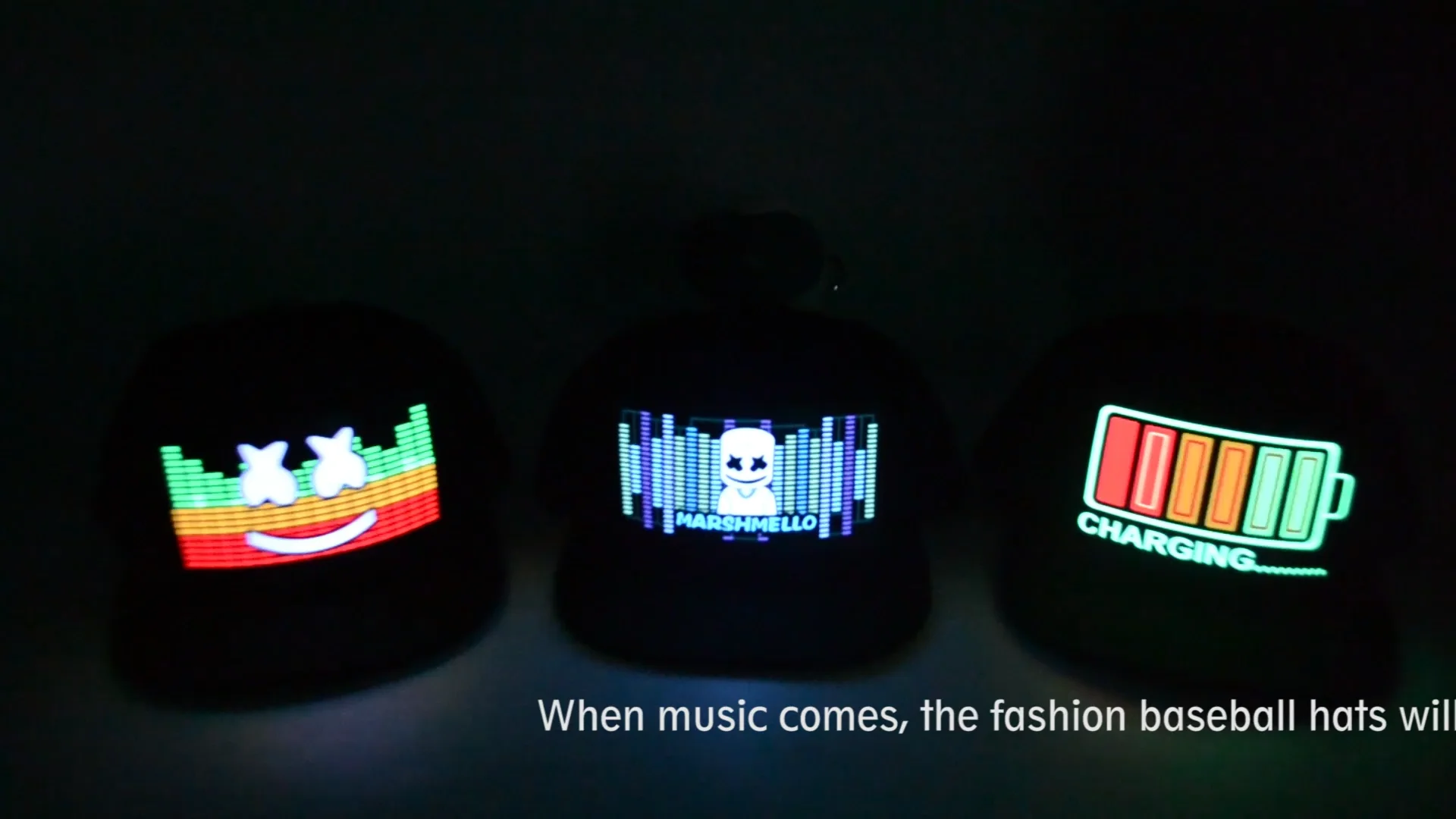 Linli Wireless Custom Light Up El Hat Sound Activated Led Cap El ...
