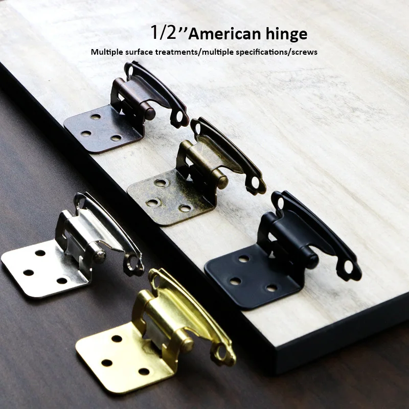 3/8" Kitchen Flush Cabinet Door Hinge Copper Plating Gate Hinges Self ...