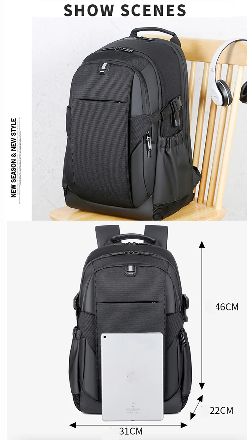 Large Capacity Smart Business Laptop Backpacks extra Large Oxford ...